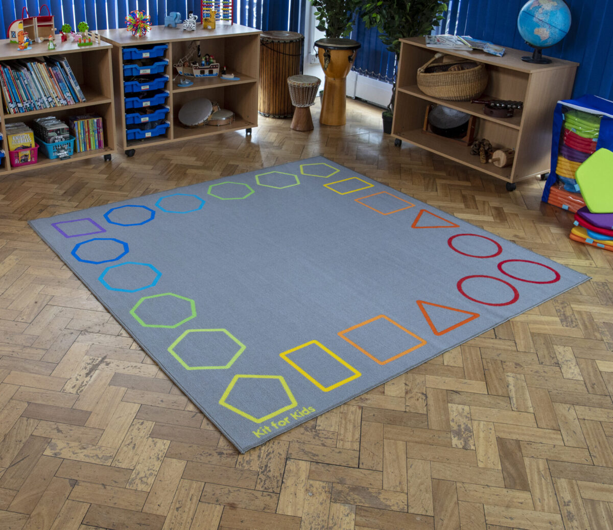Essentials Rainbow Geometric Border Carpet - OSI