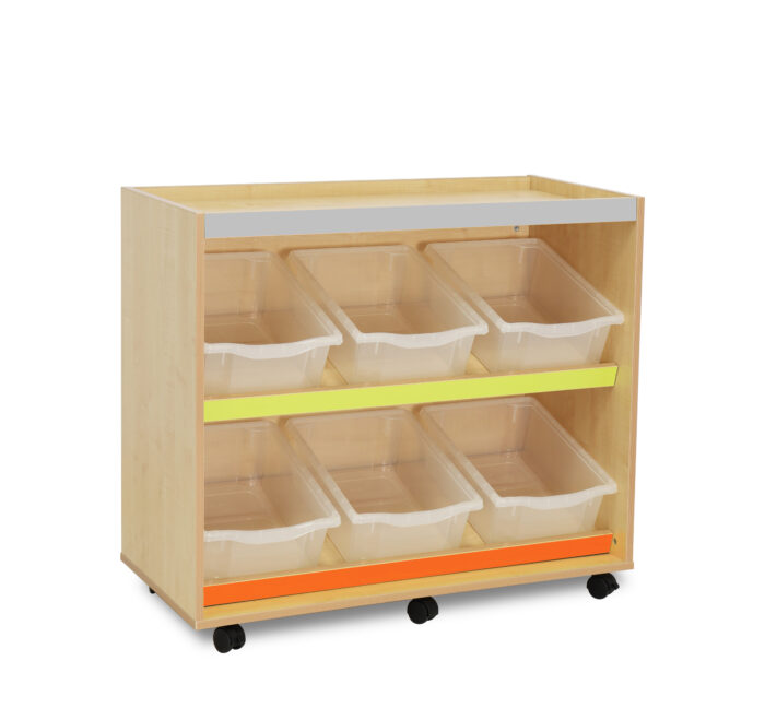 Bubblegum Angled Tray Storage Unit with 6 Double Trays - OSI