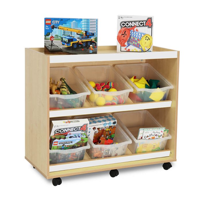 Bubblegum Angled Tray Storage Unit with 6 Double Trays - OSI