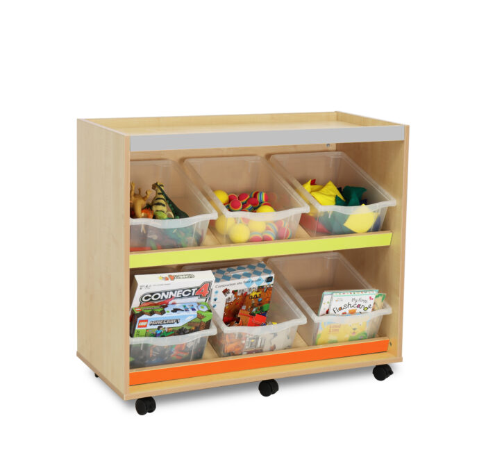 Bubblegum Angled Tray Storage Unit with 6 Double Trays - OSI